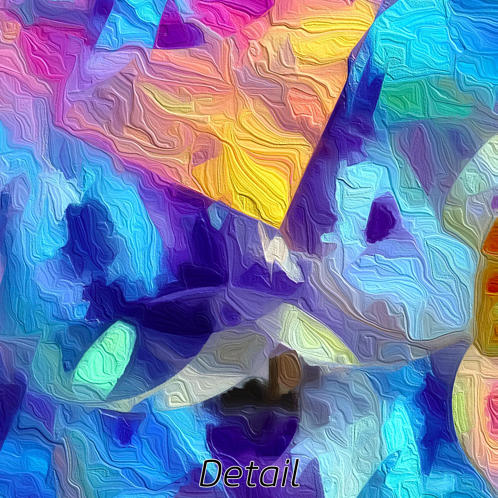 Canvas Print “misregistration in Cobalt and Coral” | Abstract ...