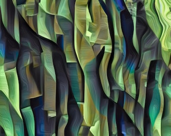 Canvas Print “misregistration in Cobalt and Coral” | Abstract ...