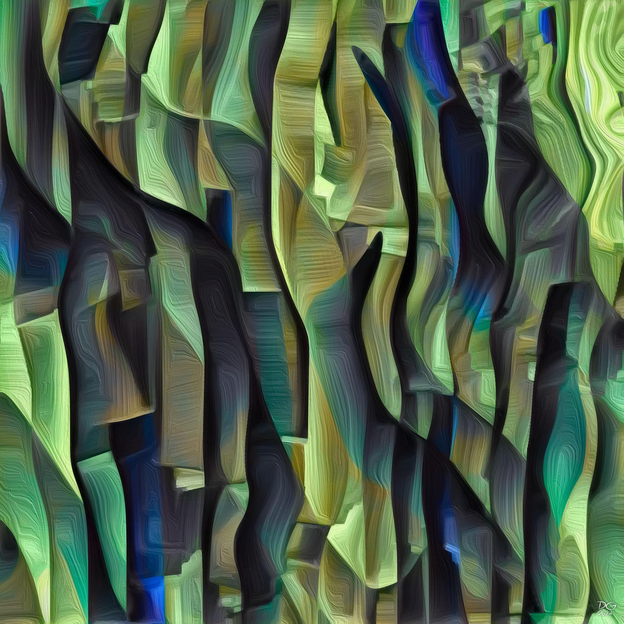 Canvas Print “freeway Gridlock in Bamboo” | Abstract Expressionism ...
