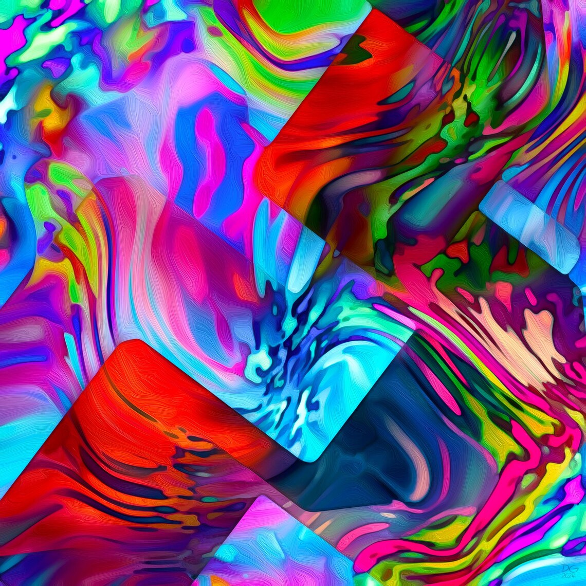 Canvas Print “reverie in 70s Technicolor” | Abstract Expressionism ...