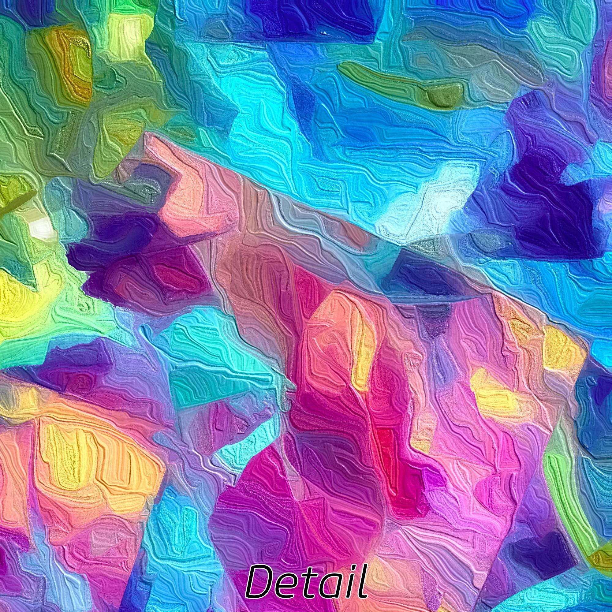 Canvas Print “misregistration in Cobalt and Coral” | Abstract ...