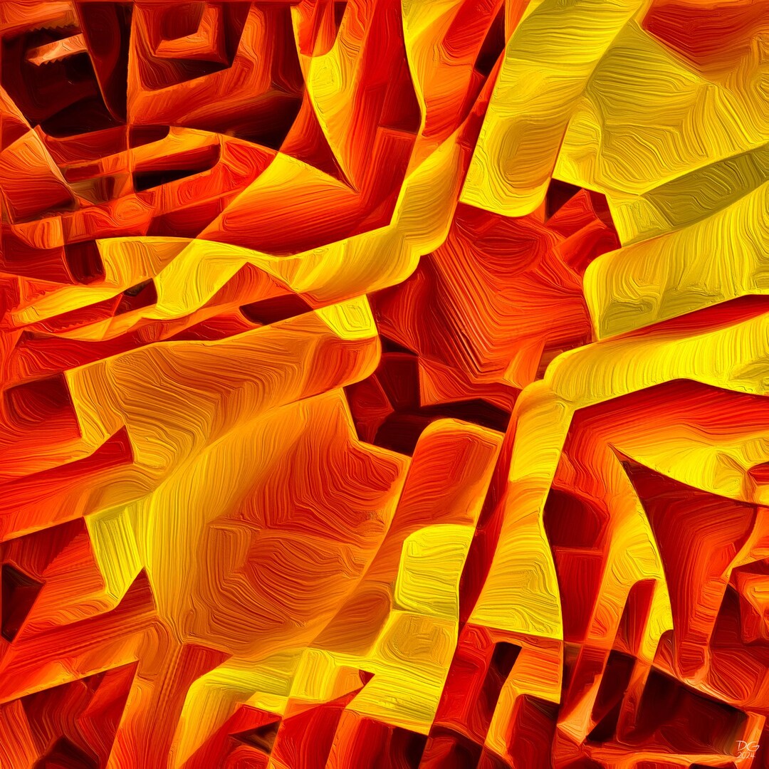 Fine Art Paper Print “electric Magma Pit” | Abstract Expressionism ...