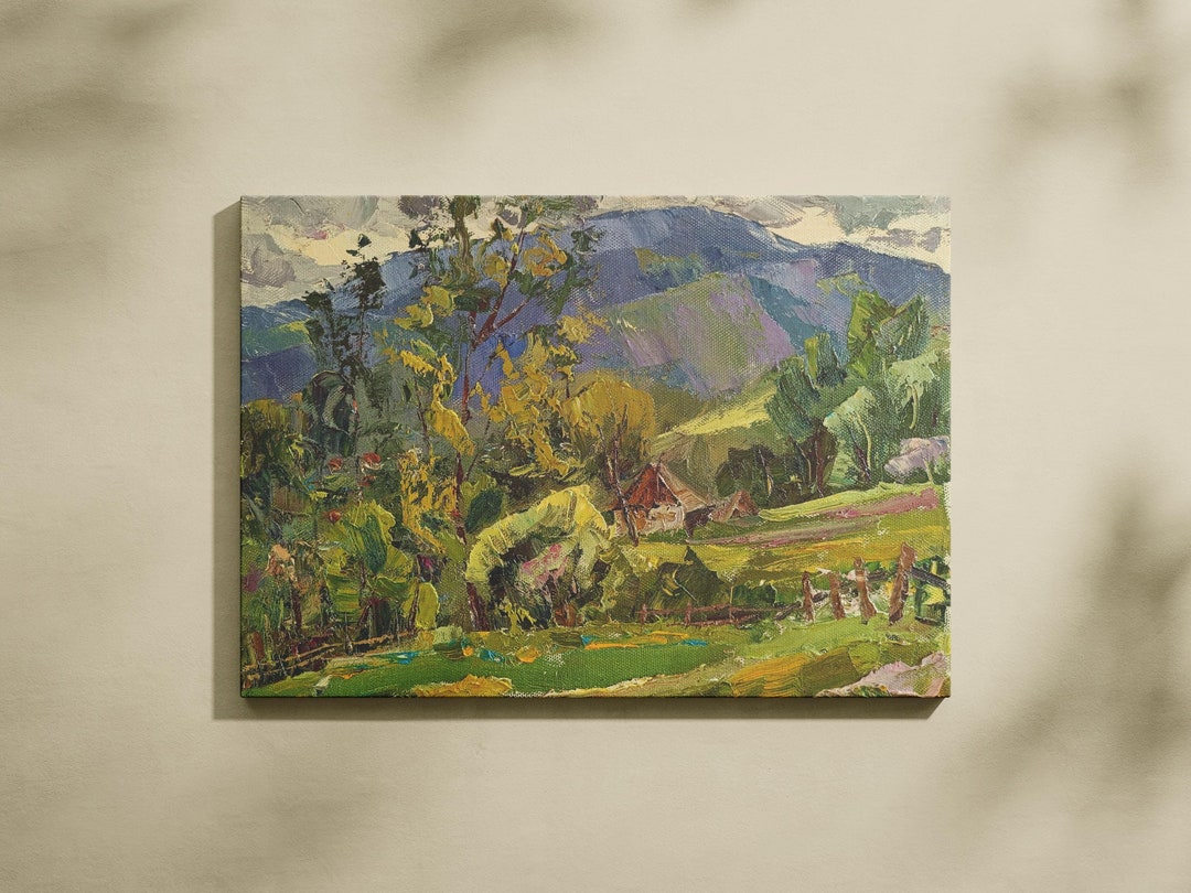 Vintage Mountain Oil Painting, Ukrainian Artist I.gapochenko ...
