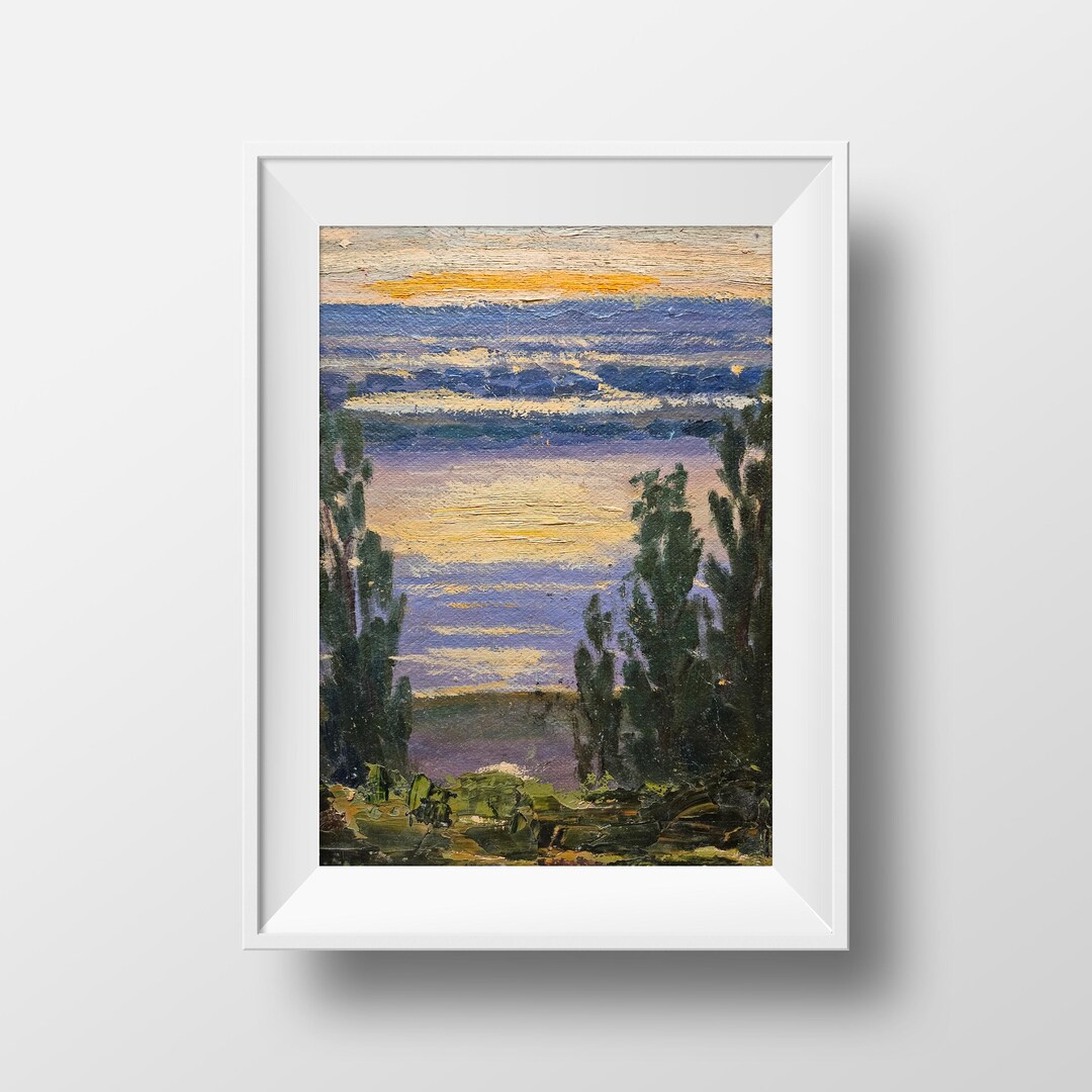 Vintage Original Oil Painting, Artist Oleksandr Shulhan , Forest ...