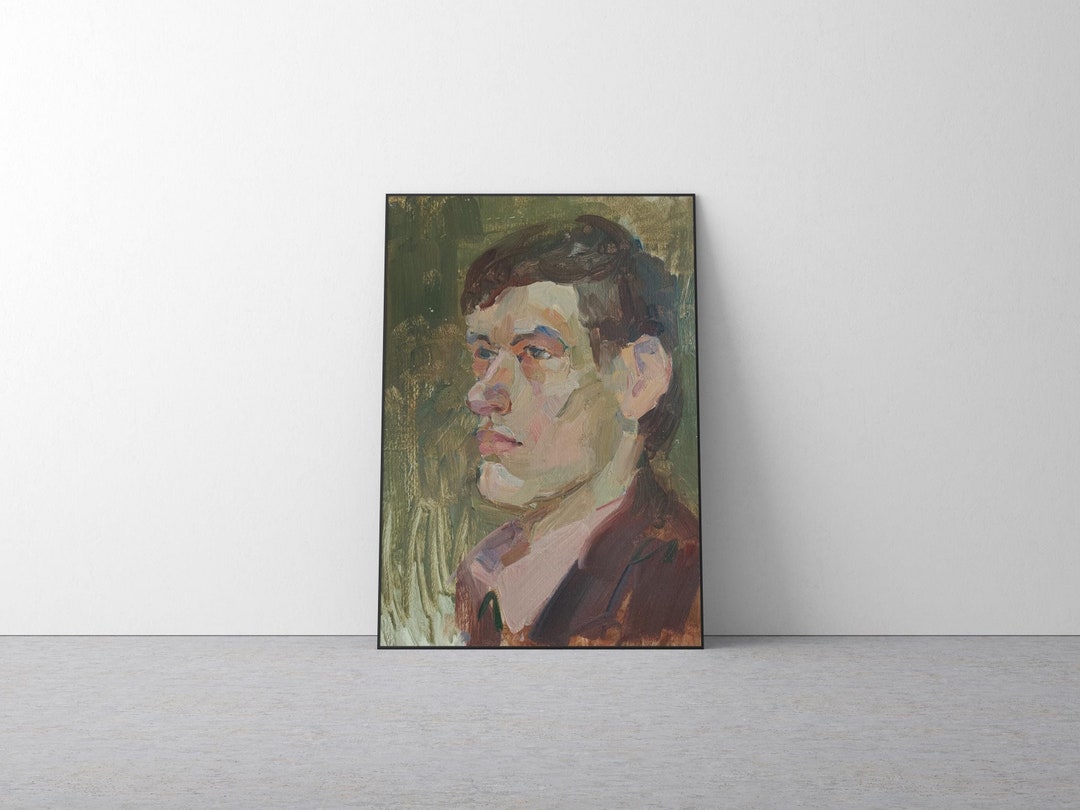 Vintage Ukrainian Impressionism Oil Painting, Portrait of Young Man - Etsy