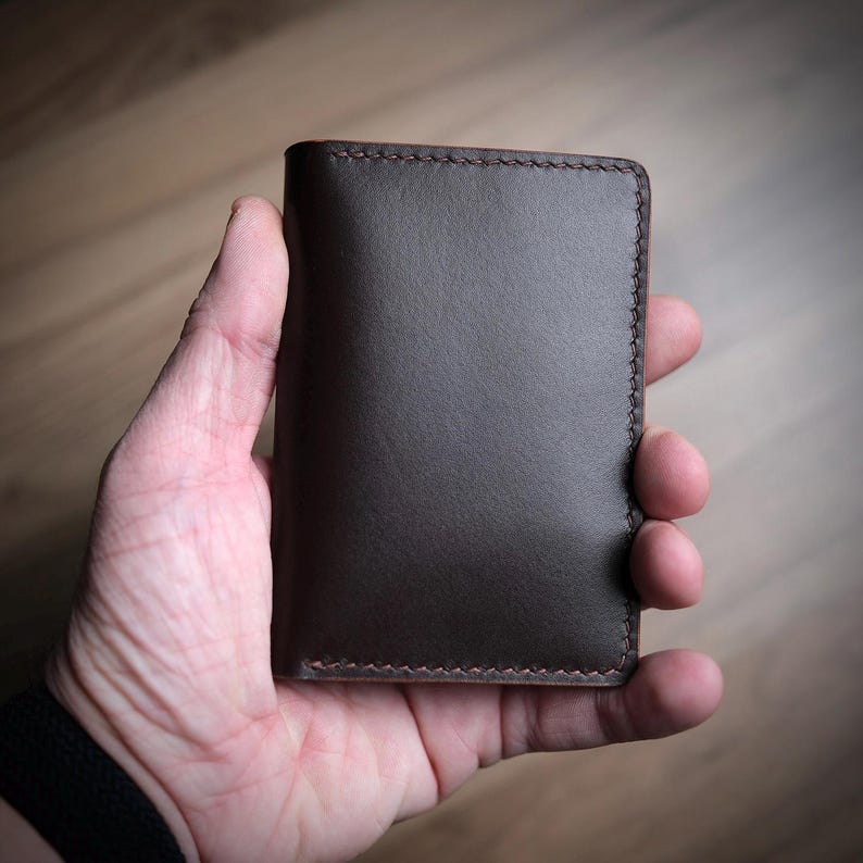 Handmade Leather Vertical Wallet V2 – Classic, Minimalist Genuine ...