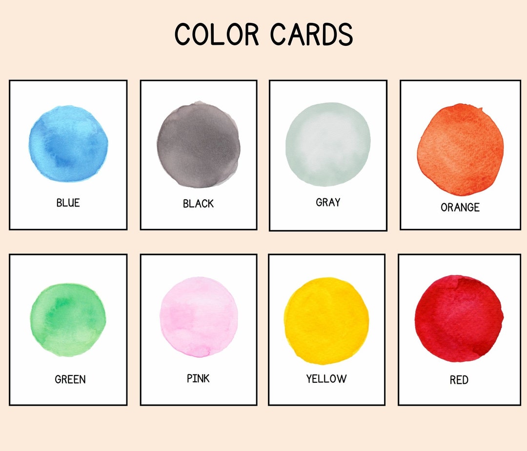 Color Cards Digital Download, Color Flash Cards for Classroom and ...