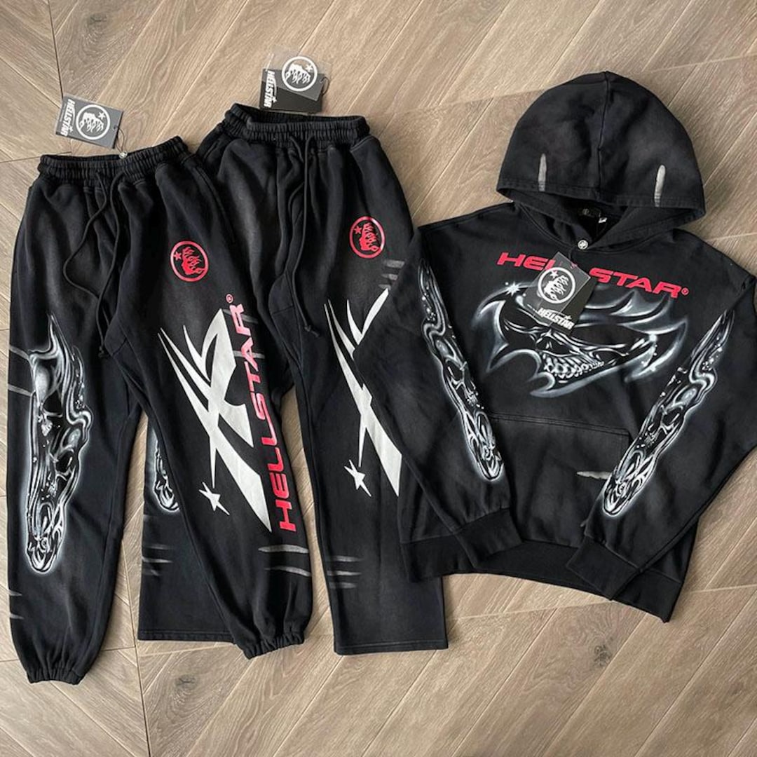 Hellstar Studio Airbrushed Skull Tracksuit - Etsy