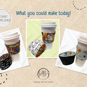 Coffee Cozy Sewing Pattern | PDF Digital Download | Reversible | How to ...