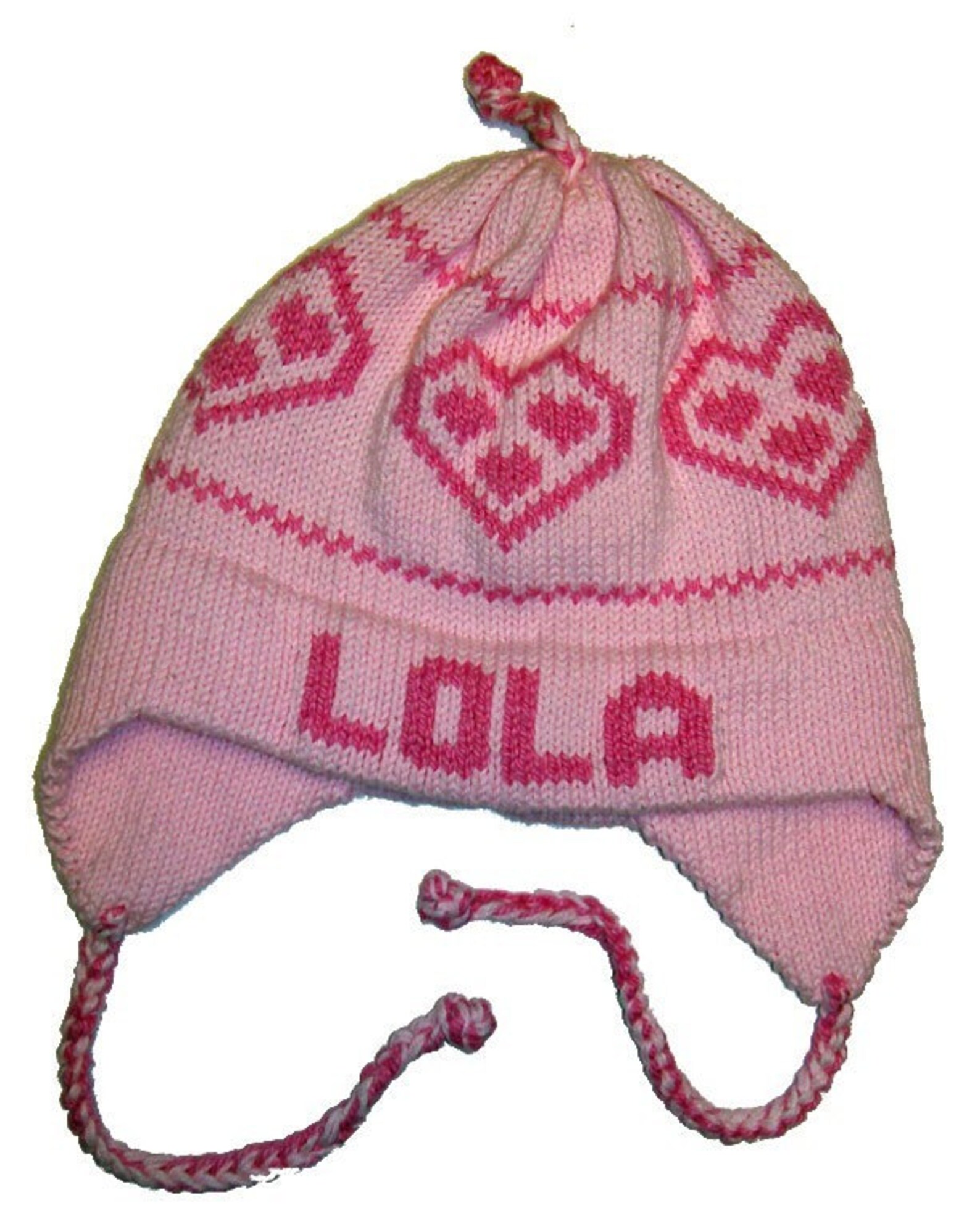 Personalized Earflap Hat - Hearts - Etsy