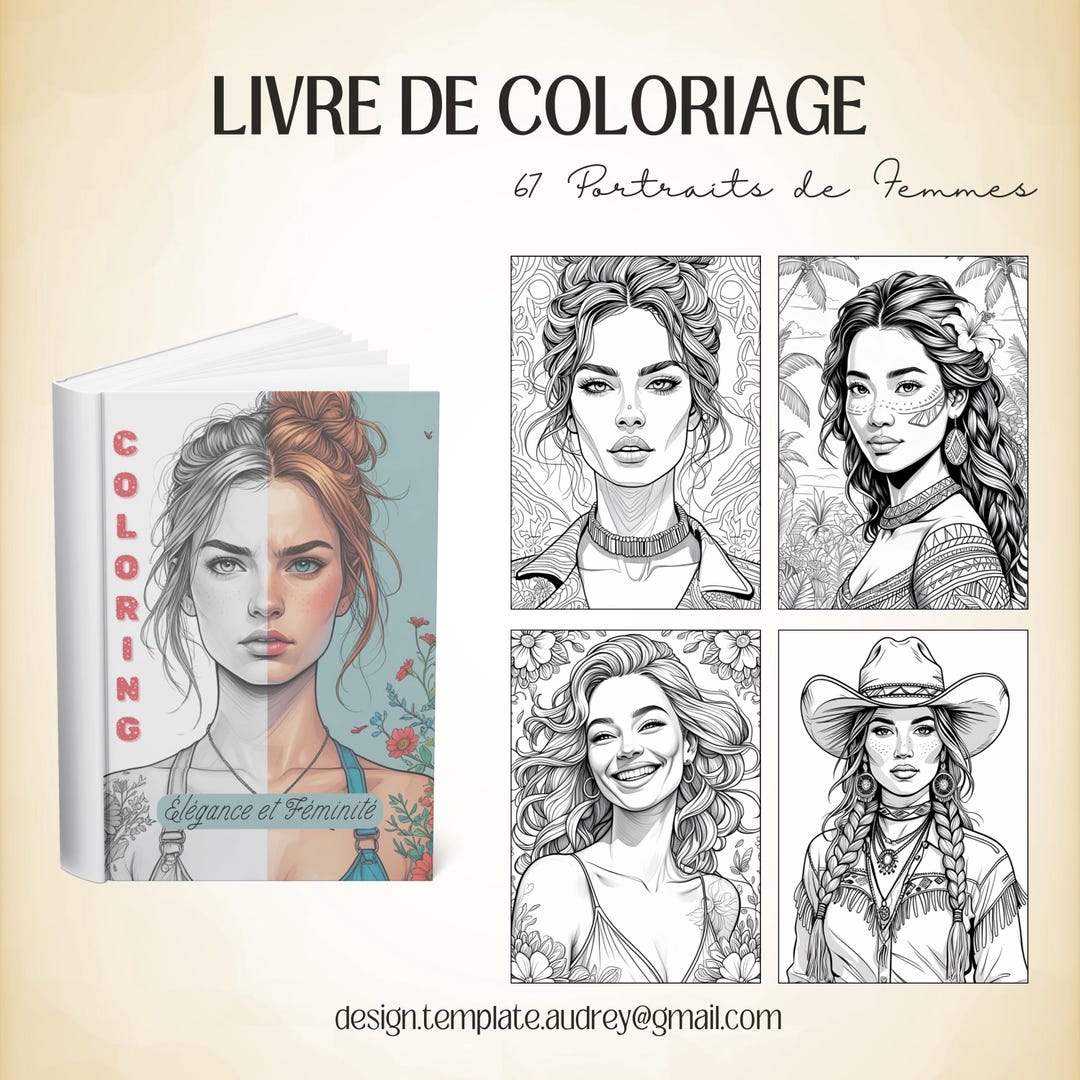 Adult and Teenager Coloring Book Special Women, 67 Portraits of Women ...