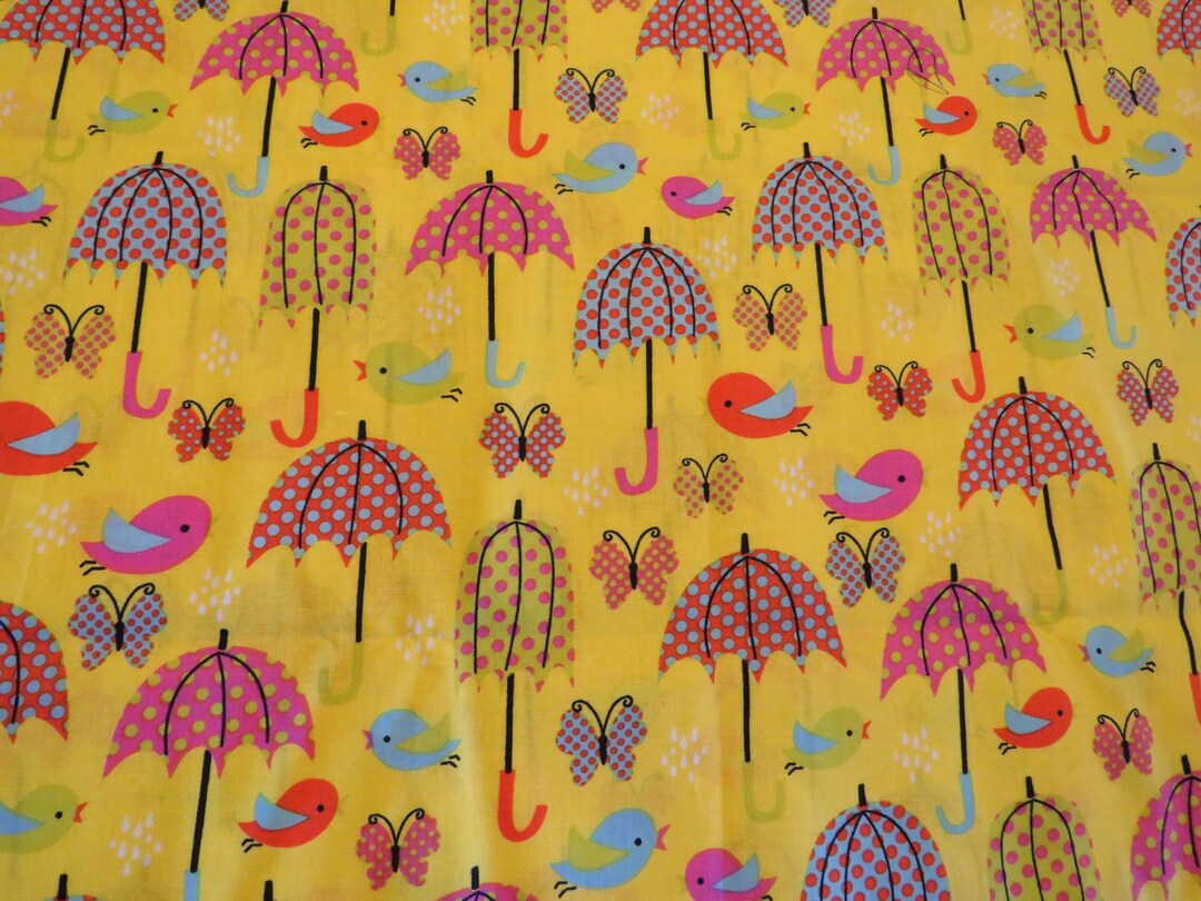 Umbrella, Bird and Butterfly Print by Hancock. 1/2 Yard. - Etsy