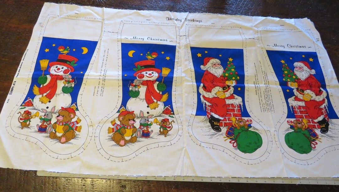 Holiday Stockings Fabric Panel by Cranston. 25" X 44" - Etsy
