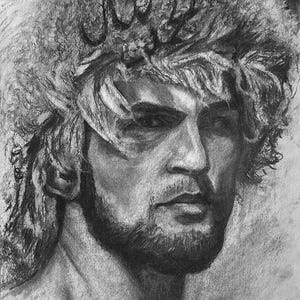 Khabib Nurmagomedov Hand Drawn Original Charcoal Portrait Drawing Wall ...