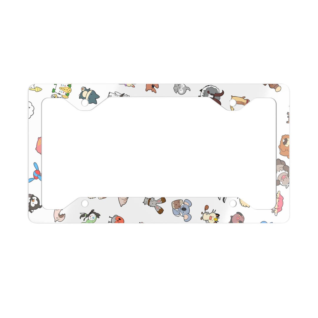 Pokemon License Plate Frame ,cute Car Accessories Anime Metal Tag ...