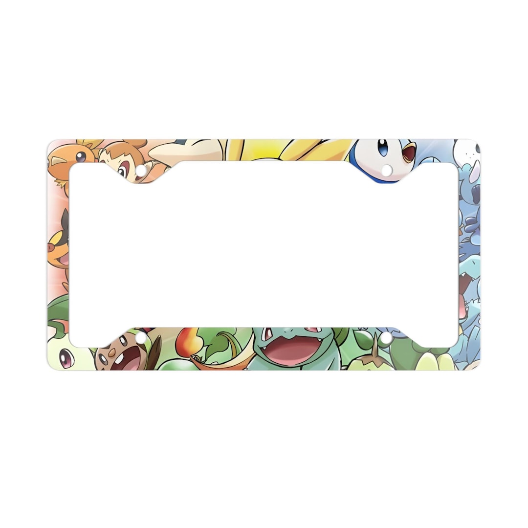 Pokemon License Plate Frame ,cute Car Accessories Anime Metal Tag ...