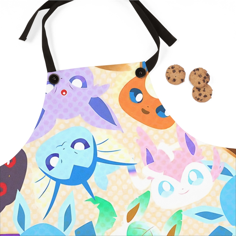 Cartoon Eve Poke Apron: Anime Cooking Gift, Adjustable Chef Smock - Etsy