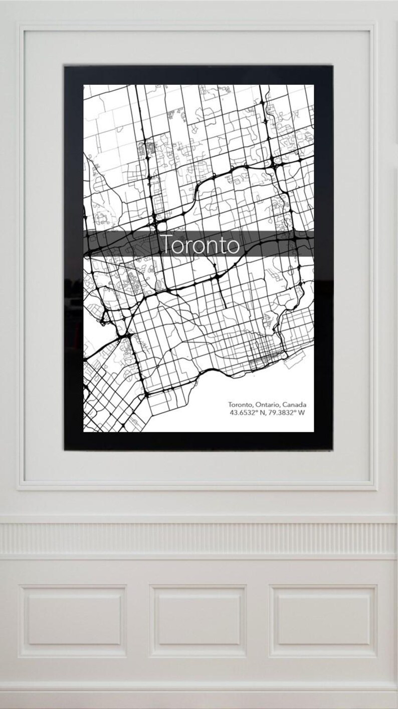 Toronto Map Outline Wall Art Minimalist Toronto City Map Print Modern ...