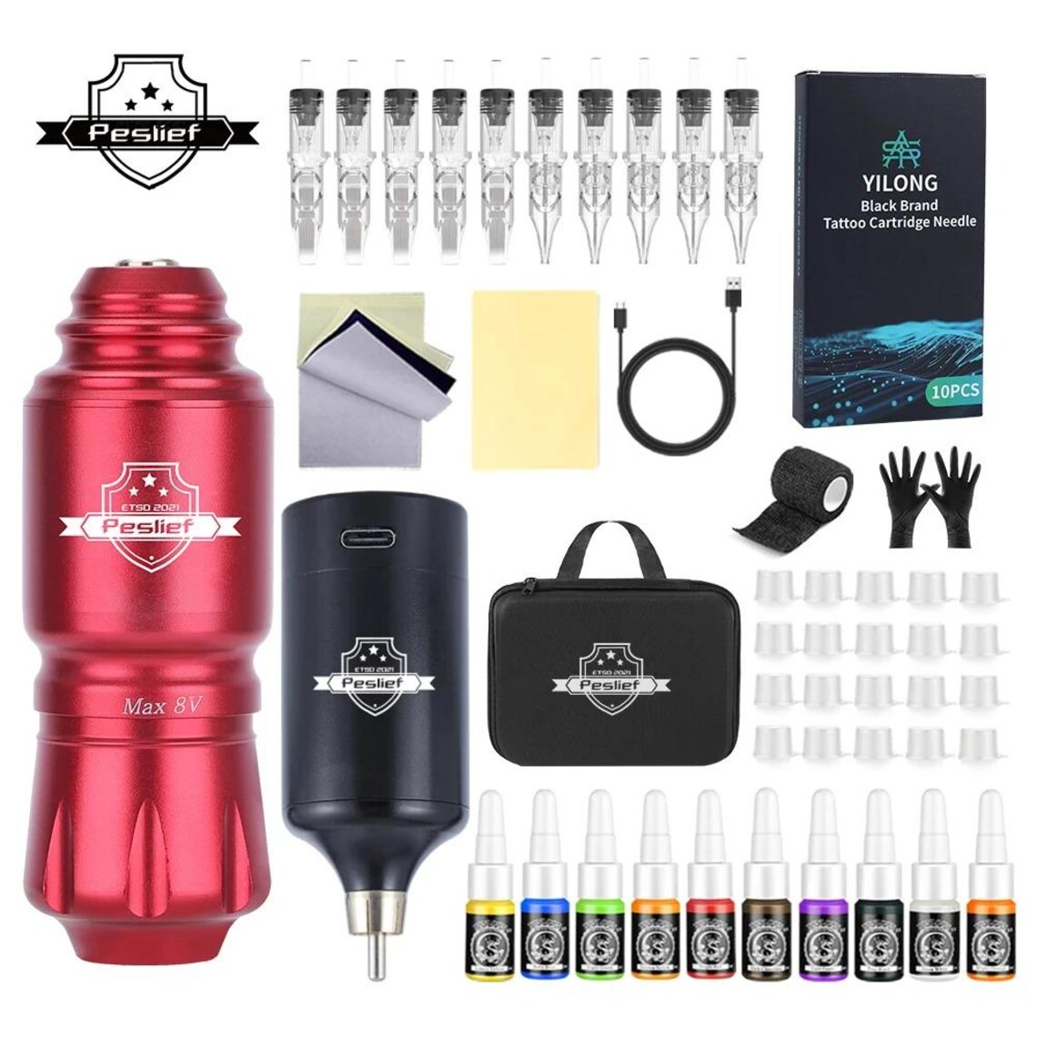 Wireless Mini Rocket Tattoo Kit – Complete Rotary Tattoo Pen Set With ...
