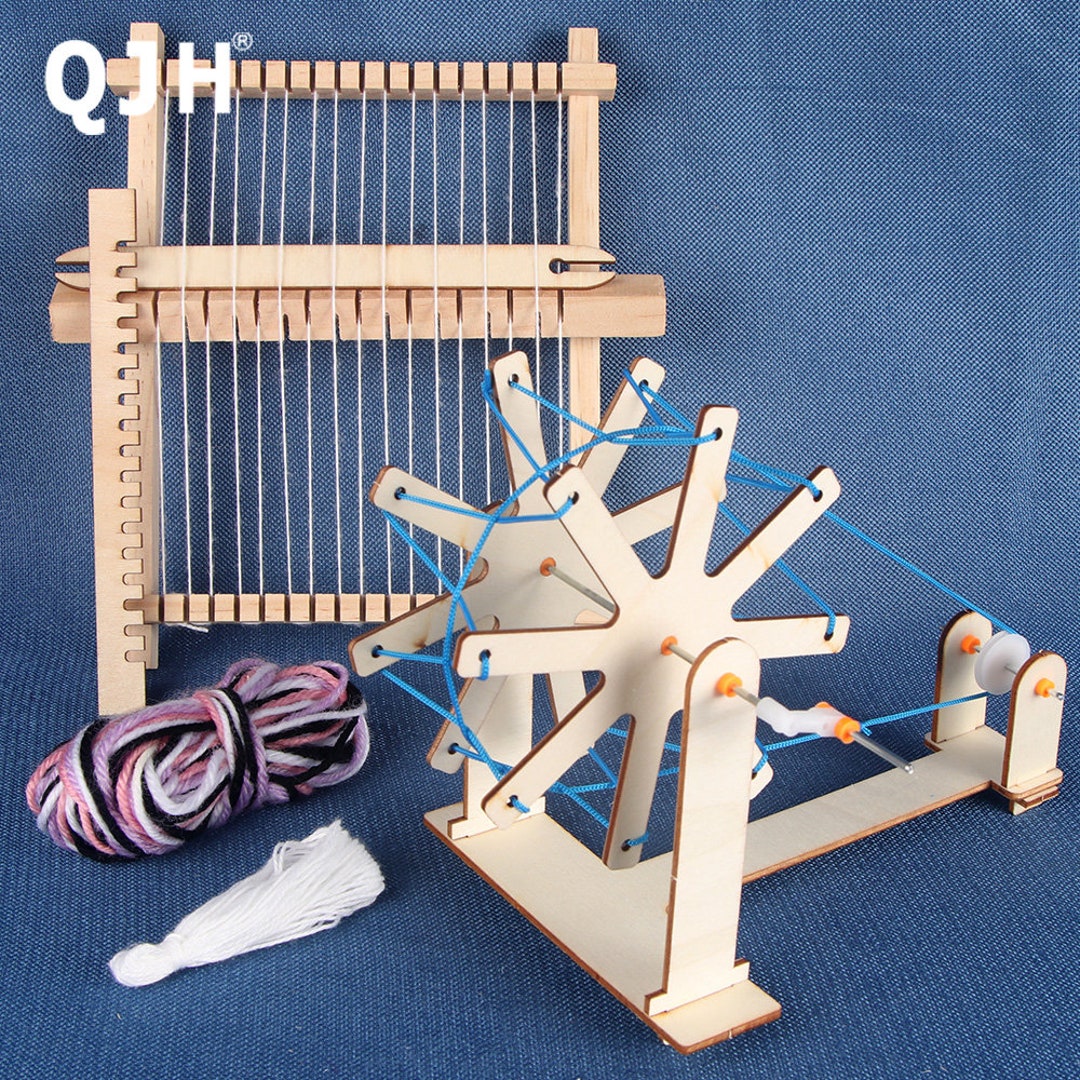 1set Mini DIY Wooden Weaving Loom Set, Wooden Spinning Wheel ...