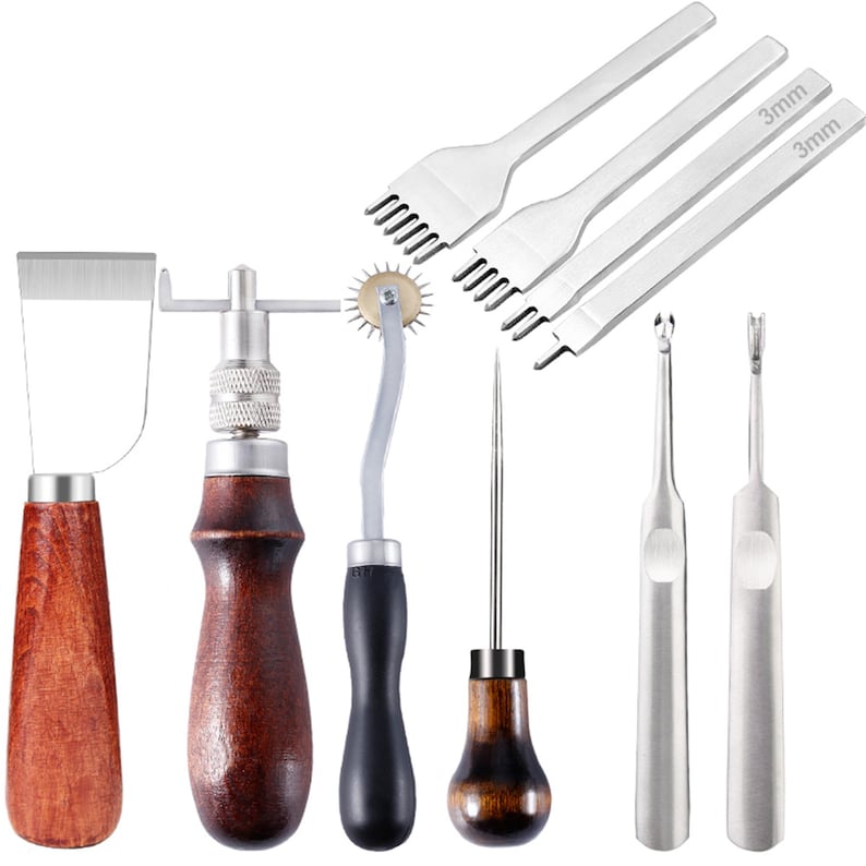 Leather Craft Tool Kit | Leather Hand Sewing Repair Kit | Stitching ...