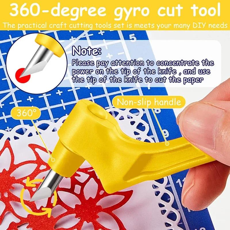1pcs Craft Cutting Tool With 360' + 3 Carbon Steel Rotating Replacement ...