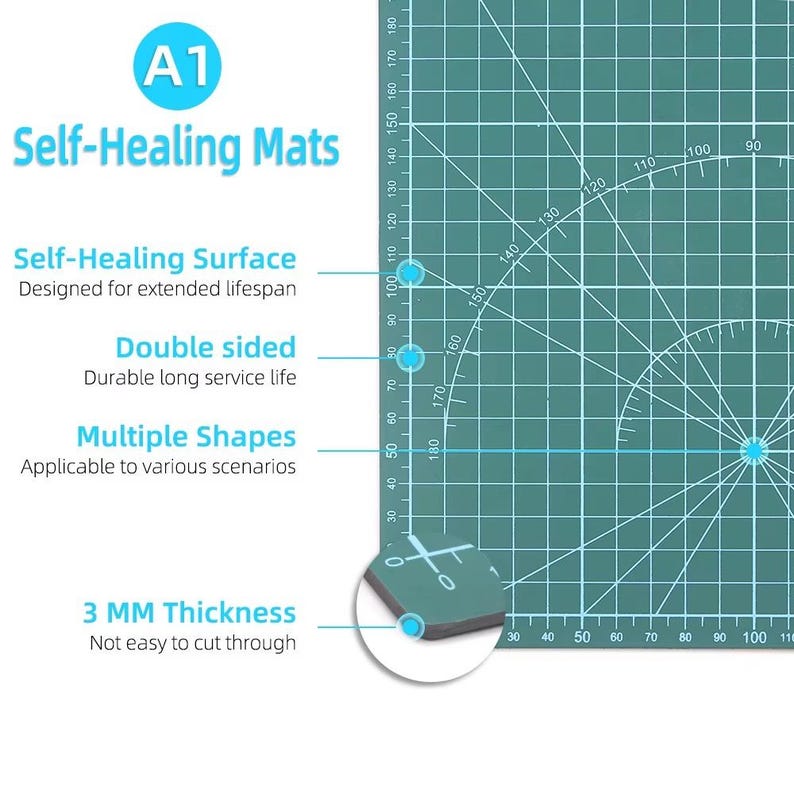 Double-sided PVC Cutting Mat for Leathercraft, Knife & Mallet Work ...