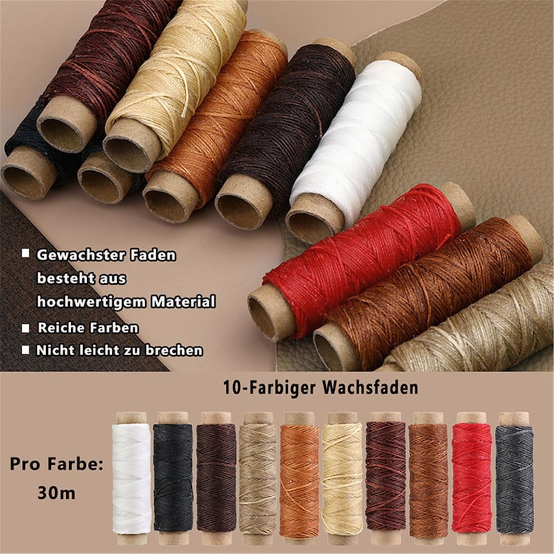 Leather Sewing Kit | With Awl Hand Sewing | Stitching Needles | Thread ...