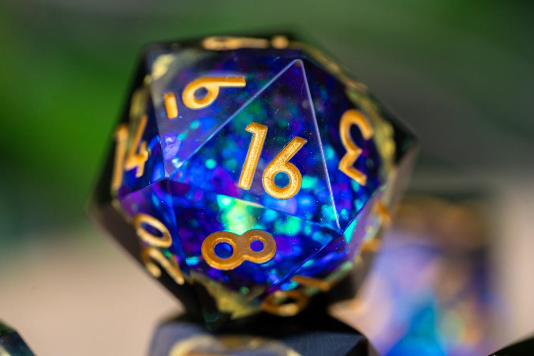 Dnd Dice / Sharp Edge Dice Set for Dnd / Glitter Dnd Dice Set / Purple Dice Black / Witchfire ...