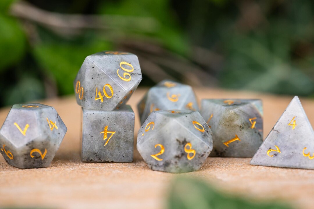 Gemstone Dice / Dnd Dice Set / Rock Dice / Warden's Oath - Etsy