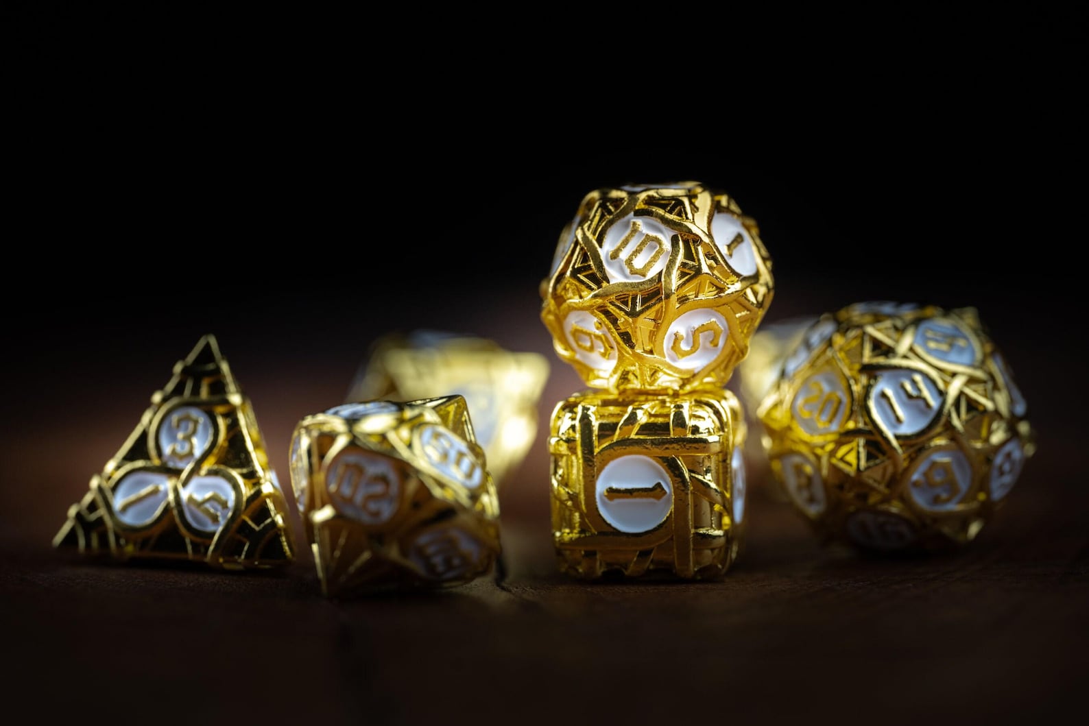 Gold Metal Dice Set for Dnd | Goblin’s Gold Metal Polyhedral Dice ...