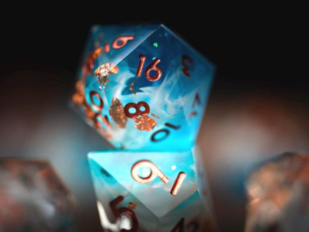 Blue Space Dice Set for Dnd | Sharp Edge Polyhedral Dice | Galaxy ...