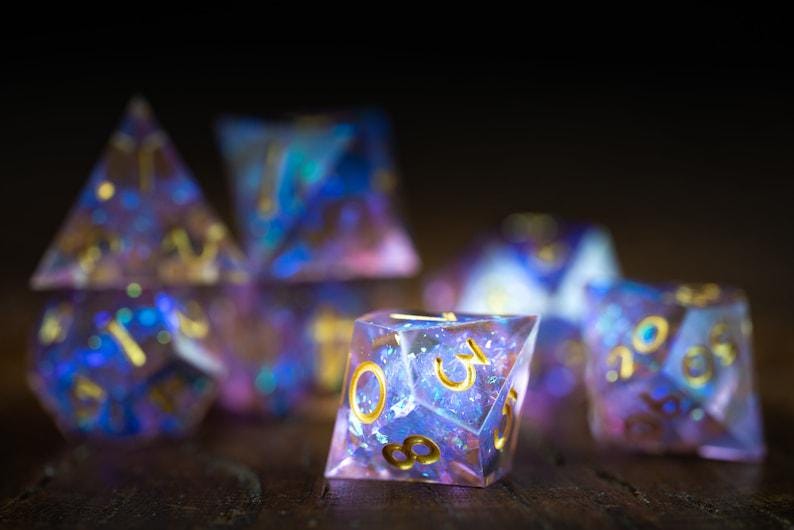 Purple Space Dice Set for Dnd | Sharp Edge Polyhedral Dice | Galaxy ...