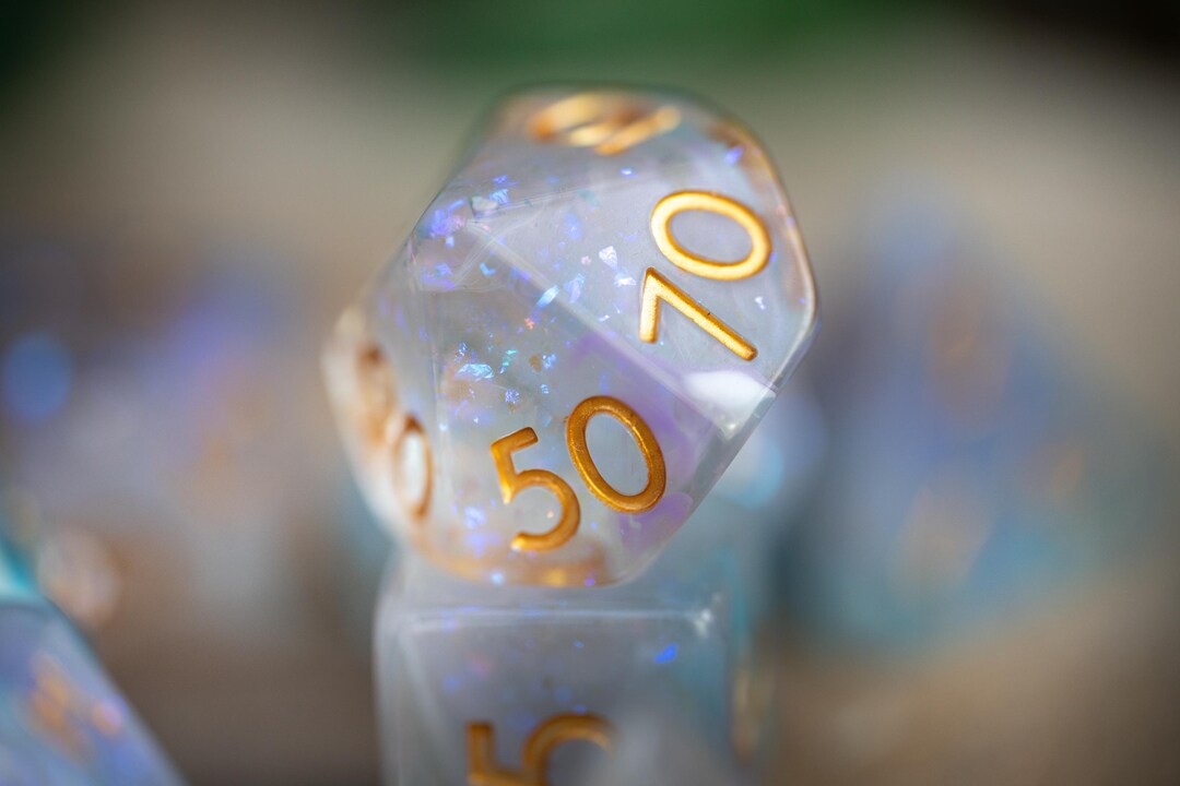 Dnd Dice / Dnd Resin Dice Set / Glitter Dnd Dice Set / Moonlit Breeze ...