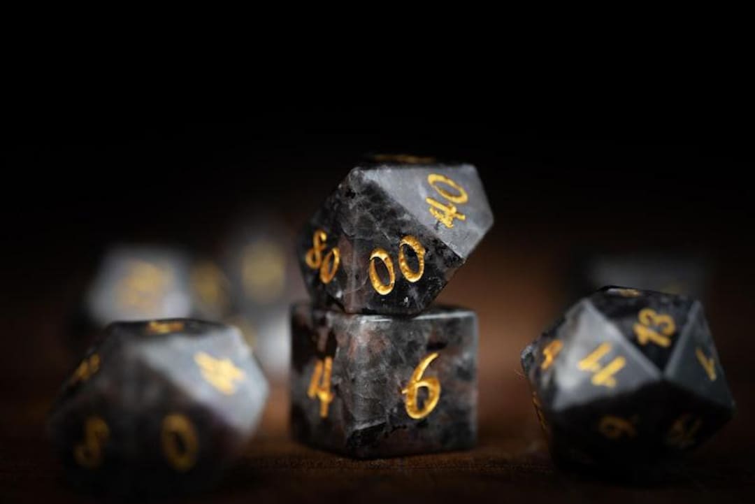 Yooperlite Gemstone Dice Set for Dnd | Sharp Edge Polyhedral Dice | Uv ...