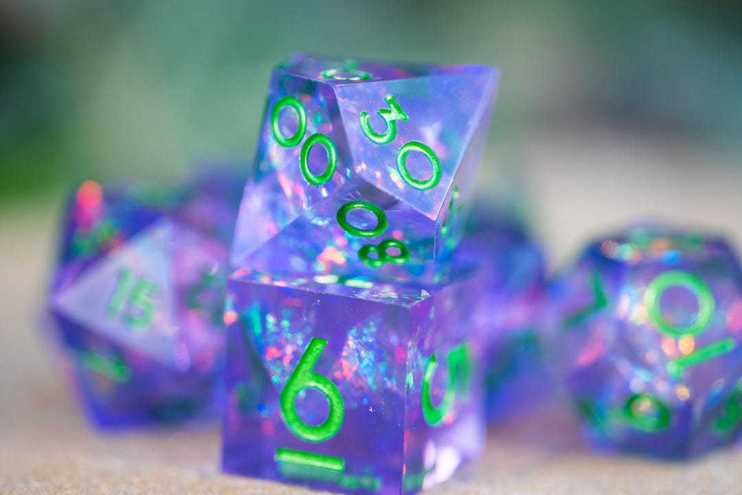 Dnd Dice / Sharp Edge Dice Set for Dnd / Polyhedral Dice Set / Dnd Gifts/ Purple Dice / Arcane ...