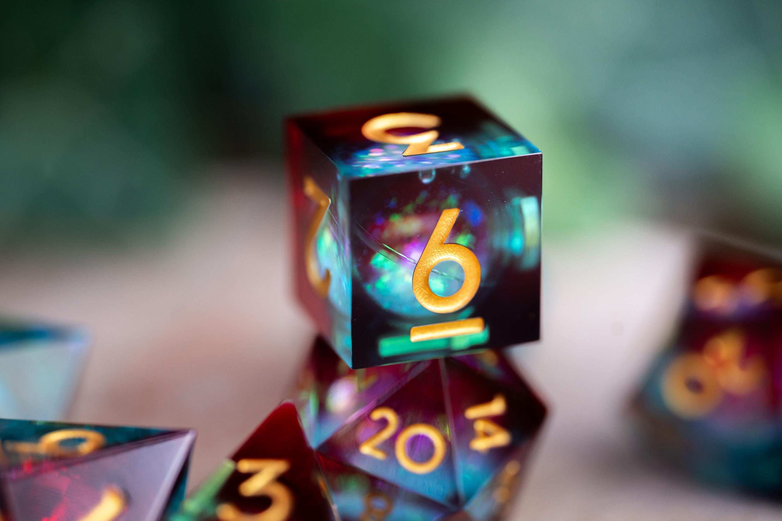 Liquid Core Dnd Dice / Sharp Edge Dice / Glitter Dnd Dice Set ...