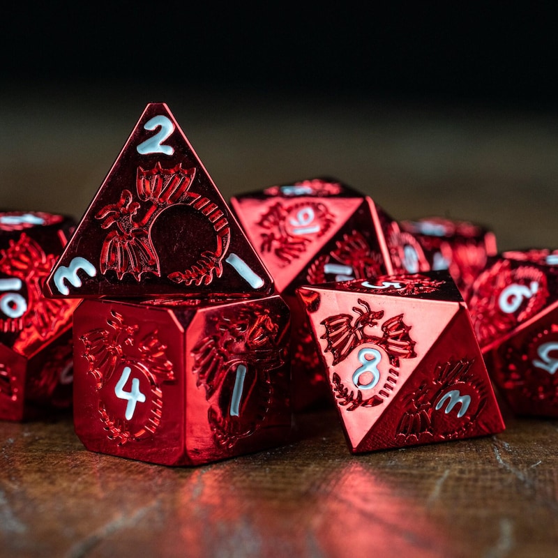 Metal Dice Red and Gold - Etsy UK