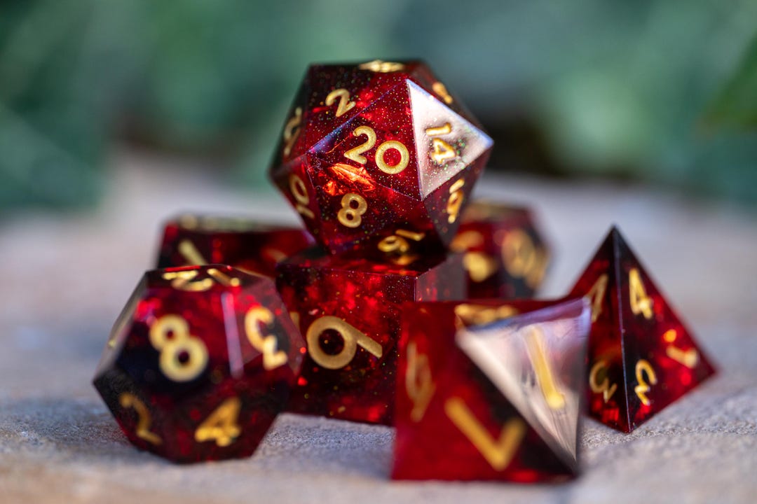 Dnd Dice / Sharp Edge Dice / Glitter Dnd Dice Set / Firecrest Summit ...
