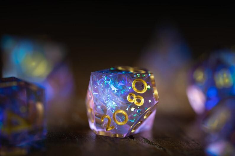 Purple Space Dice Set for Dnd | Sharp Edge Polyhedral Dice | Galaxy ...
