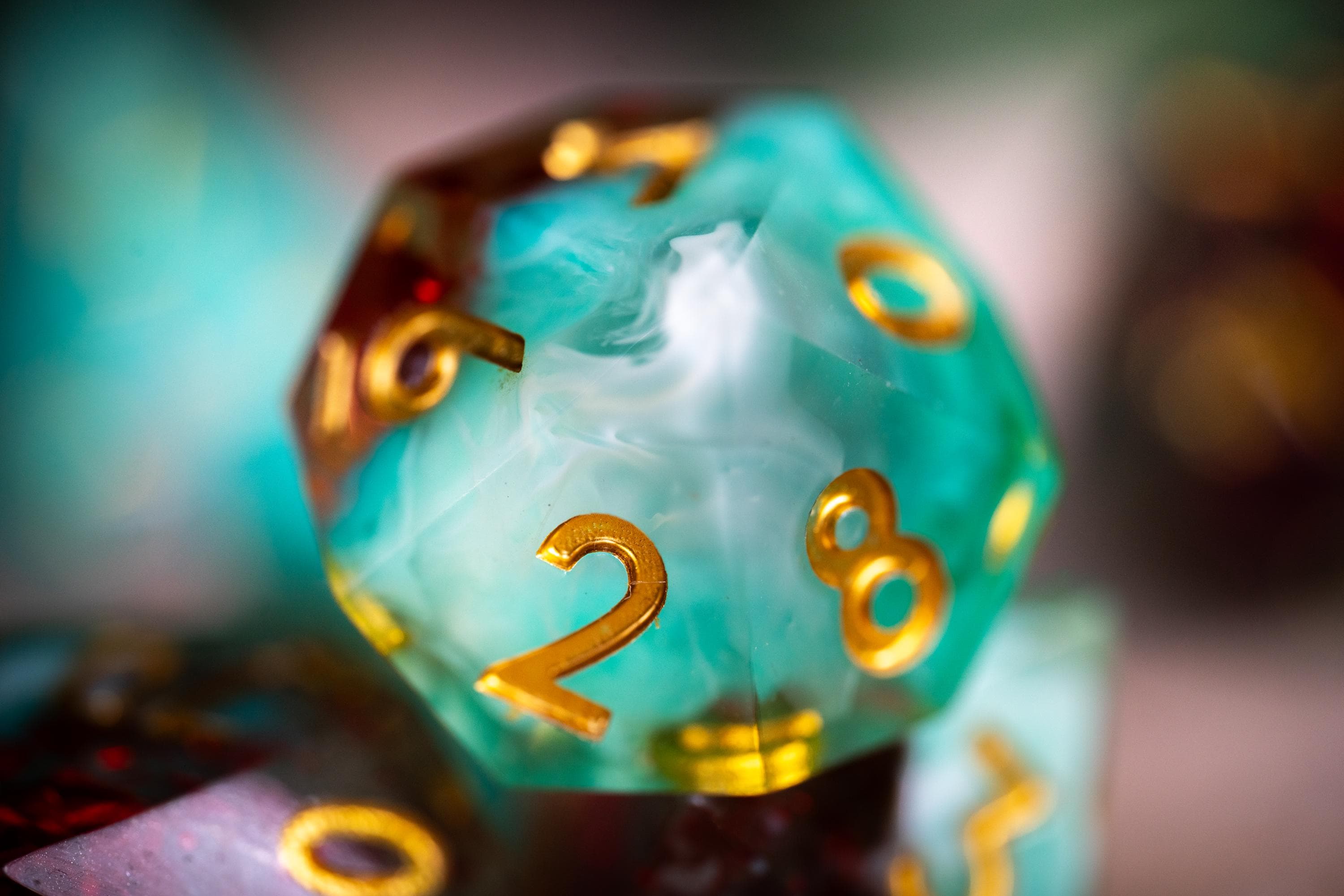 Dnd Dice / Sharp Edge Dice / Glitter Dnd Dice Set / Teal Dice / Seafire ...