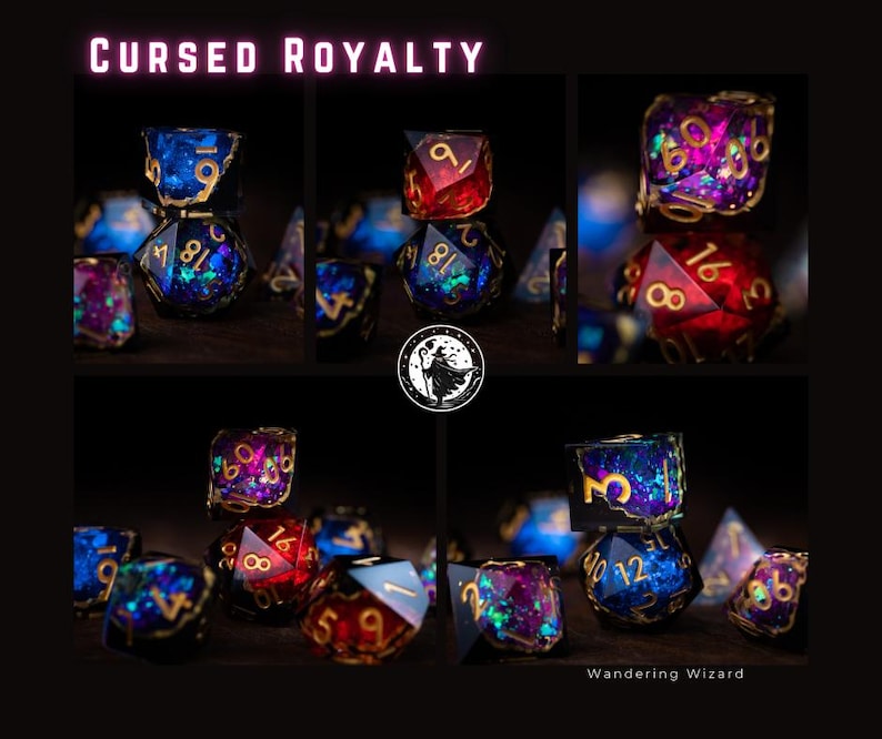 Blue Geode Dice Set for Dnd | Sharp Edge Polyhedral Dice | Resin Frozen ...