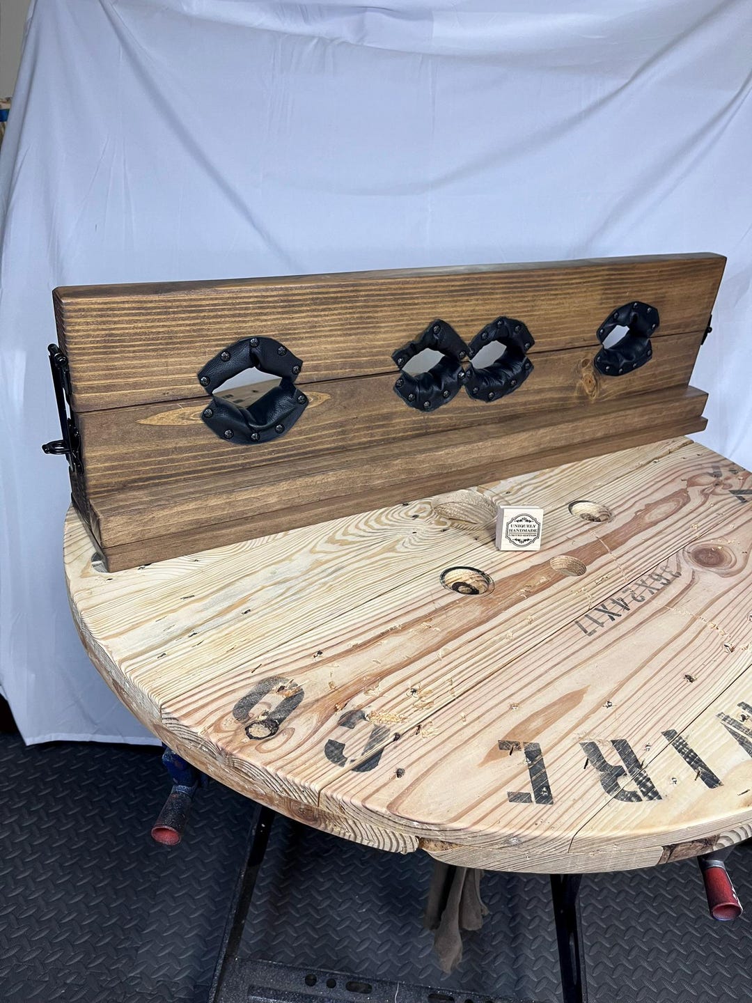 Mature - Stained Wood Lockable Padded Leather Foot Stocks Ankle Stocks ...