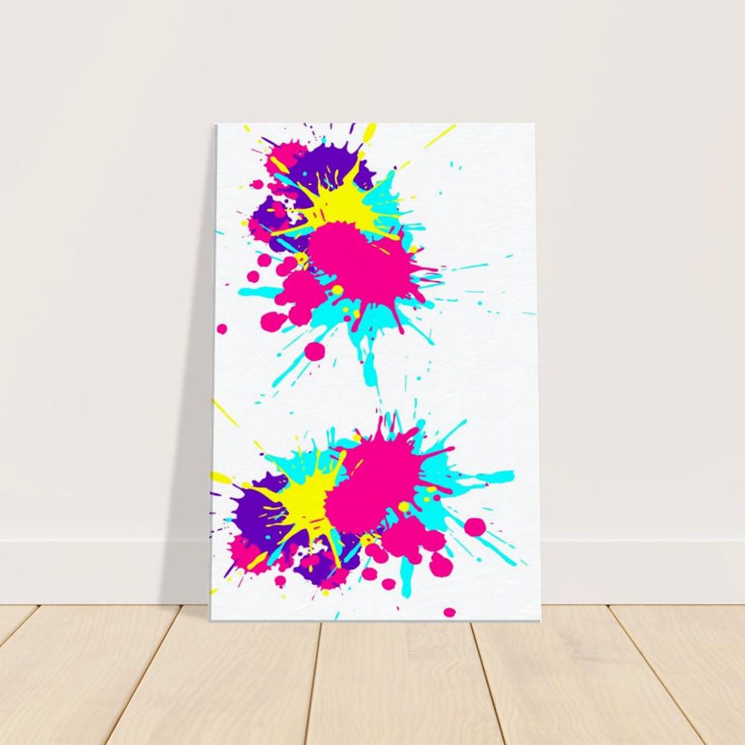 Vibrant Paint Splatter Canvas Wall Art Abstract Modern Home Decor ...