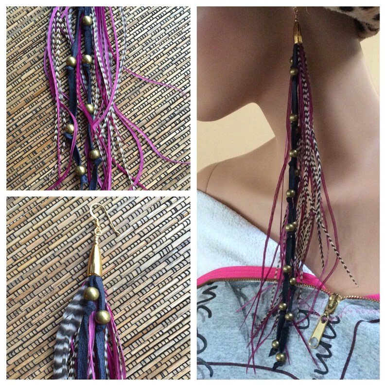 Feather BOHO Uni-earring.handmade Zoë Battles Designs. One of a Kind - Etsy