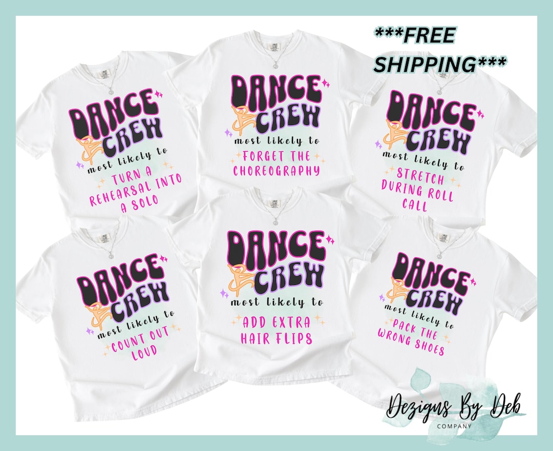 Comfort Colors Custom Dance Crew Shirt |custom Dance Team Competition T ...