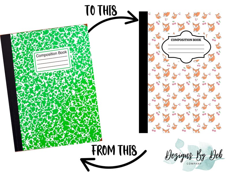 Printable Composition Notebook Cover PNG Trendy Coquette Bow Personal ...