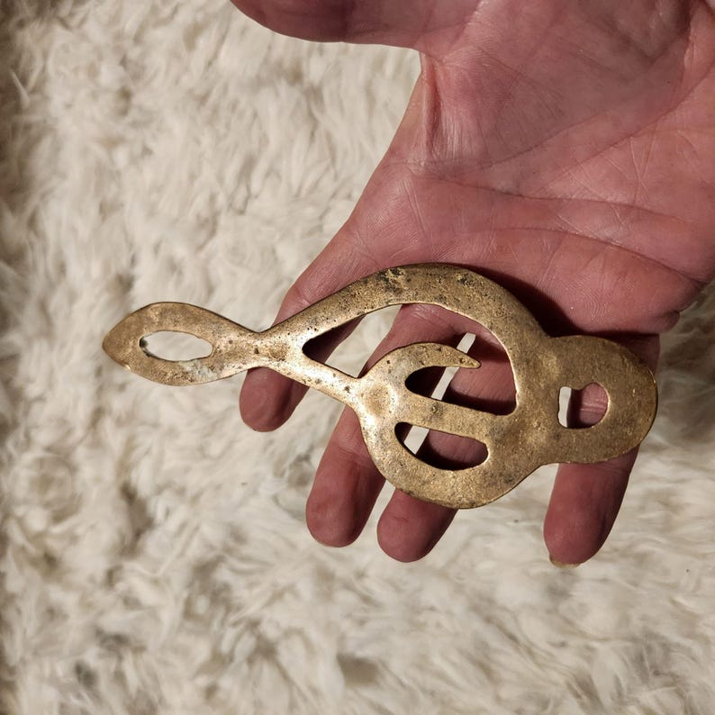 Solid Brass Treble Clef Music Note Decorative Wall Art Ornament MCM ...