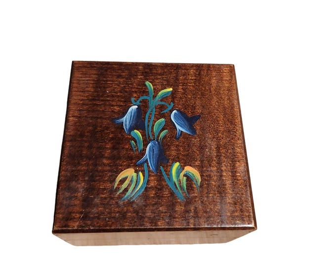 Vintage 1900s Reuge Swiss Wooden Music Box With Hand-painted Floral ...