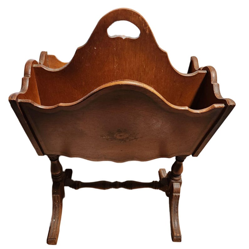 Vintage Antique Wooden Magazine Holder With Floral Design Victorian ...